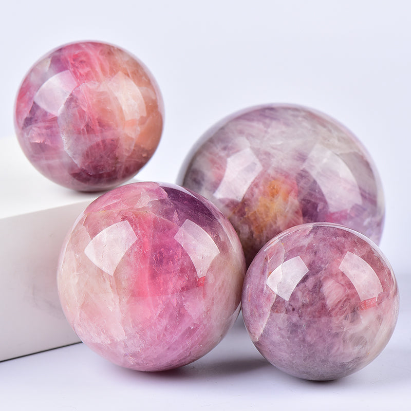 Natural Crystal sphere-Purple rose spheres for wholesale price