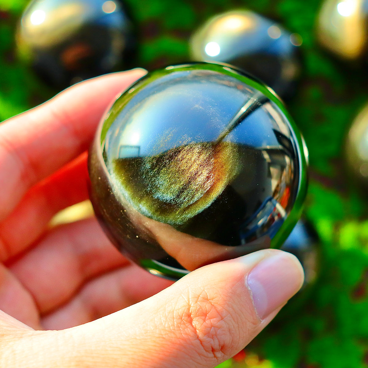 Crystal sphere-Golden obsidian sphere for wholesale price